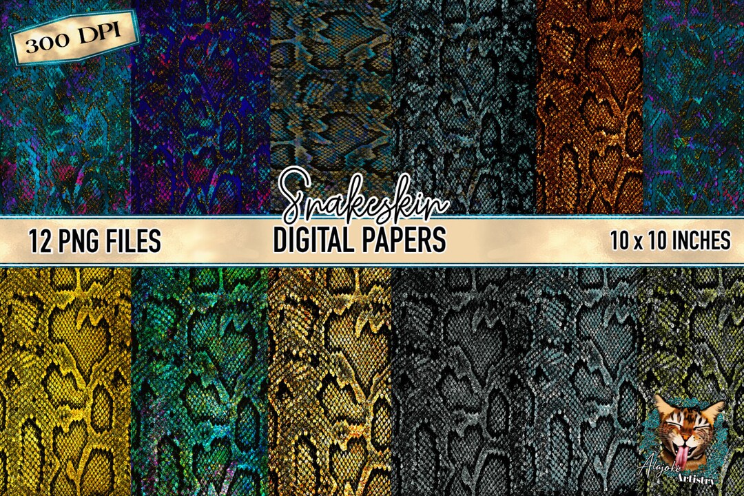 Snakeskin Digital Papers - 12 PNG Snakeskin Textures - Etsy
