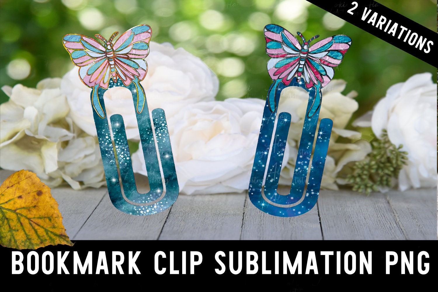 Stained Glass Butterfly - Sublimation Paper Clip Bookmark PNG - Etsy