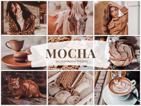 20 Lightroom Mocha Presets Dark Chocolate Brown Moody Filter | Etsy