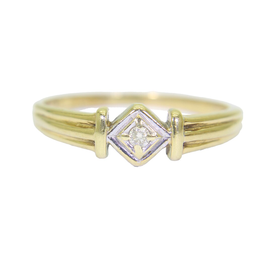 9ct 9k Gold Diamond Ring Size 9 - R 1/2 - Etsy