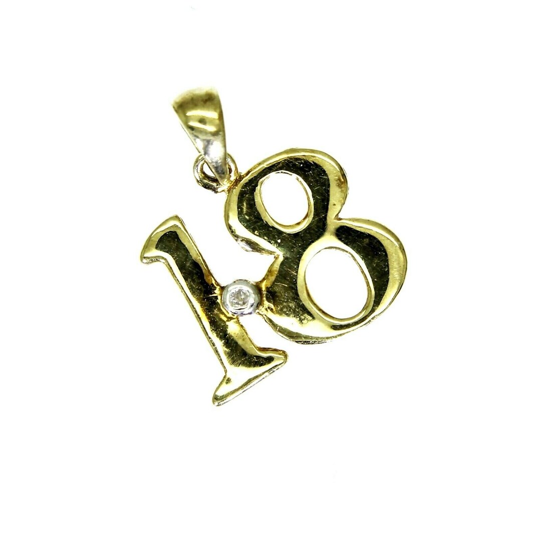 9ct 9k Gold 18th Birthday Diamond Pendant - Etsy