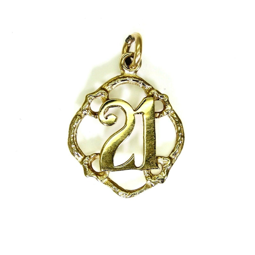 9ct 9k Yellow Gold 21st Birthday Charm Pendant - Etsy Denmark