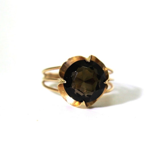 14ct 14K Rosegold Rauchquarz Buttercup Ring Gr. 5 3 4 L Etsy