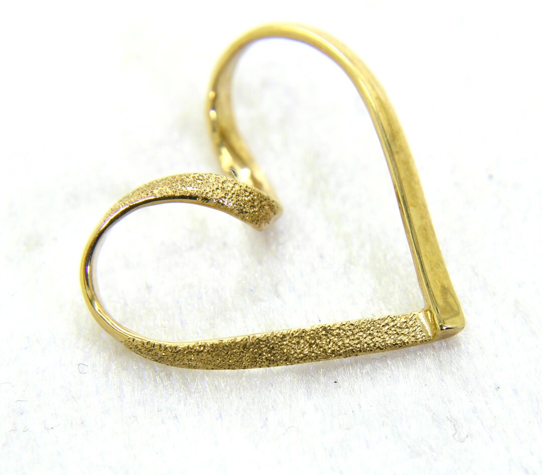 9ct 9k Satin Gold Floating Heart Pendant - Etsy