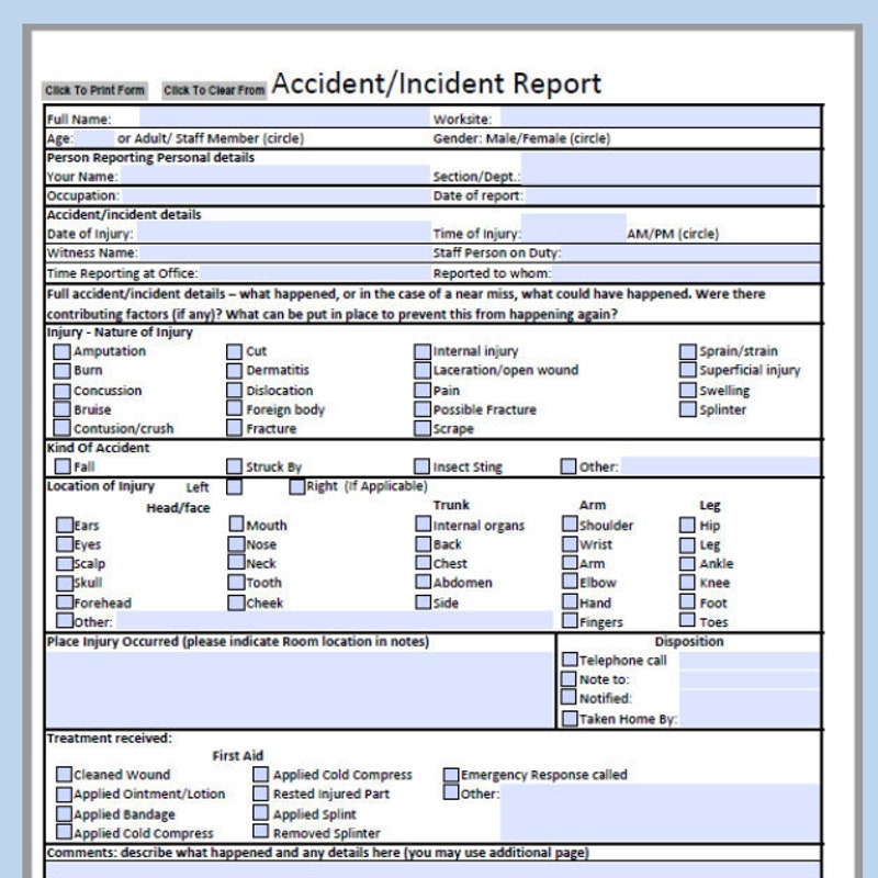 Nurse Incident Report - Etsy