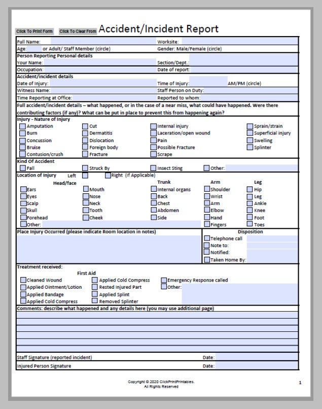 Case Report Form Template