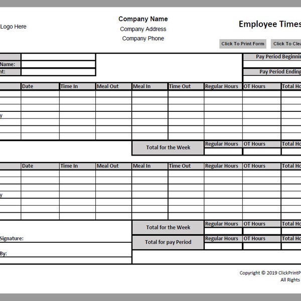 Timesheet - Etsy Timesheet - Etsy