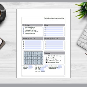 Real Estate Agent Prospecting Schedule | Daily Planner (printable ...