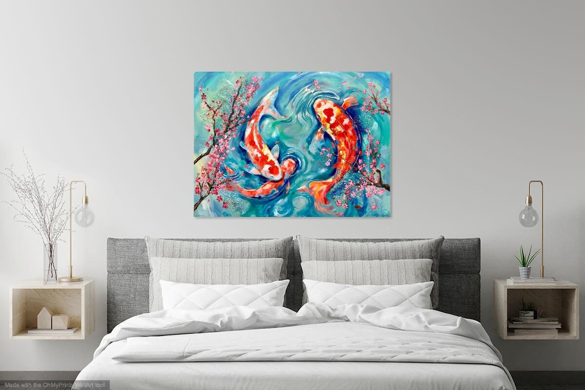 Koi Fish Painting Print Colorful Large Scale Fish Decor Fish - Etsy