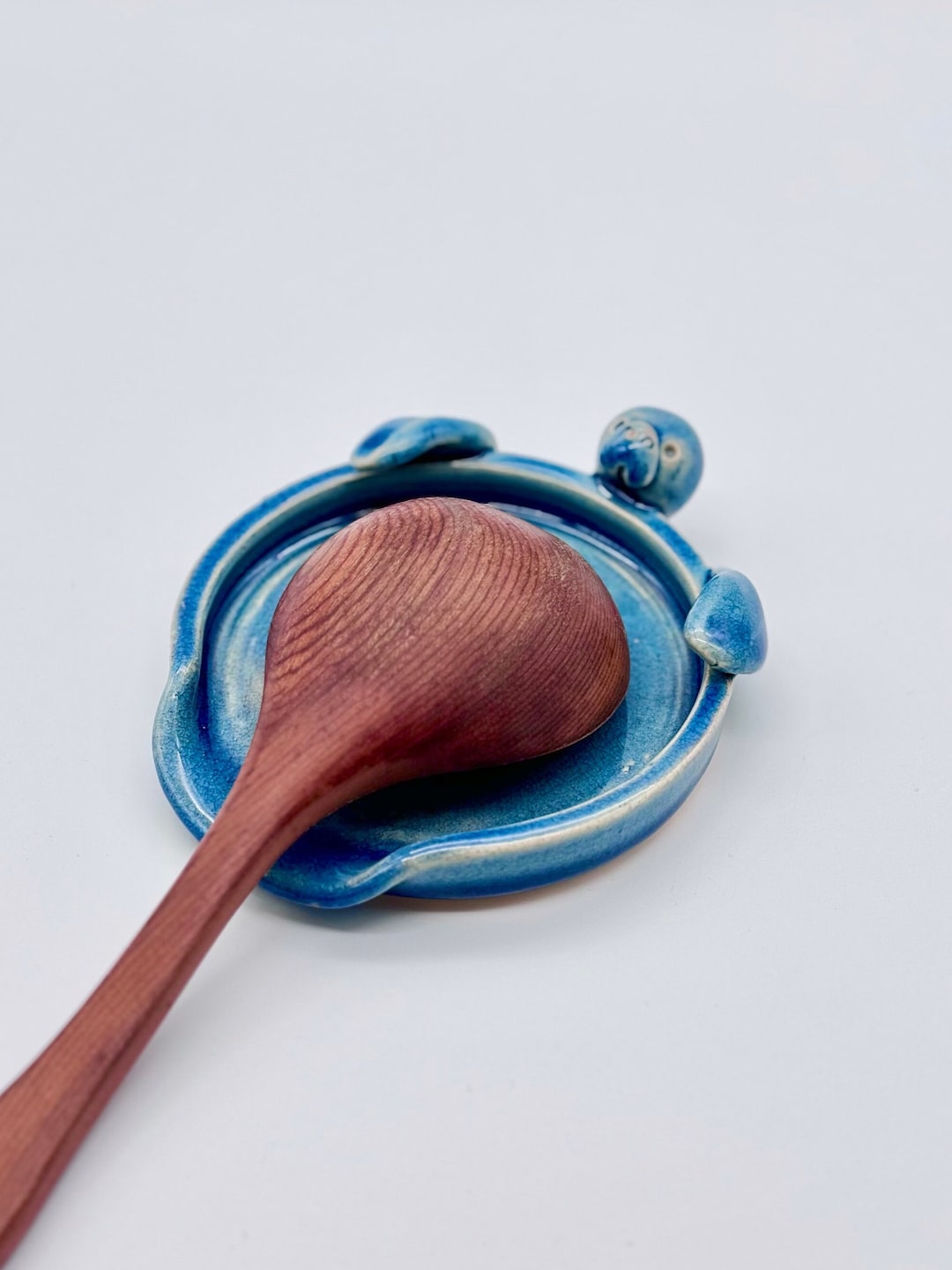 Handmade Blue Manatee/sea Cow Spoon Rest With Stamped have a - Etsy