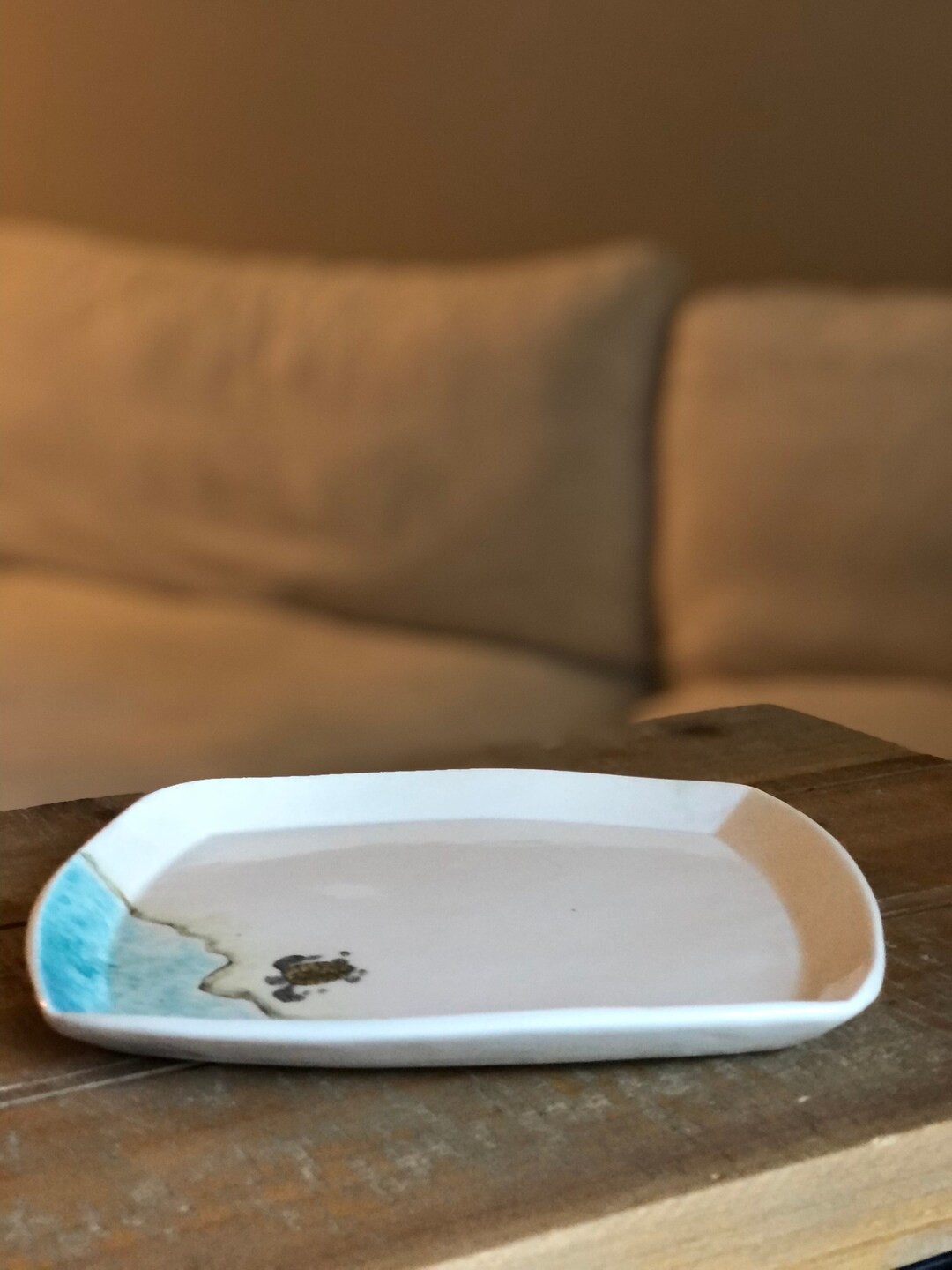 8 X 8 Square Dinner Plate, Turtle Plate, - Etsy