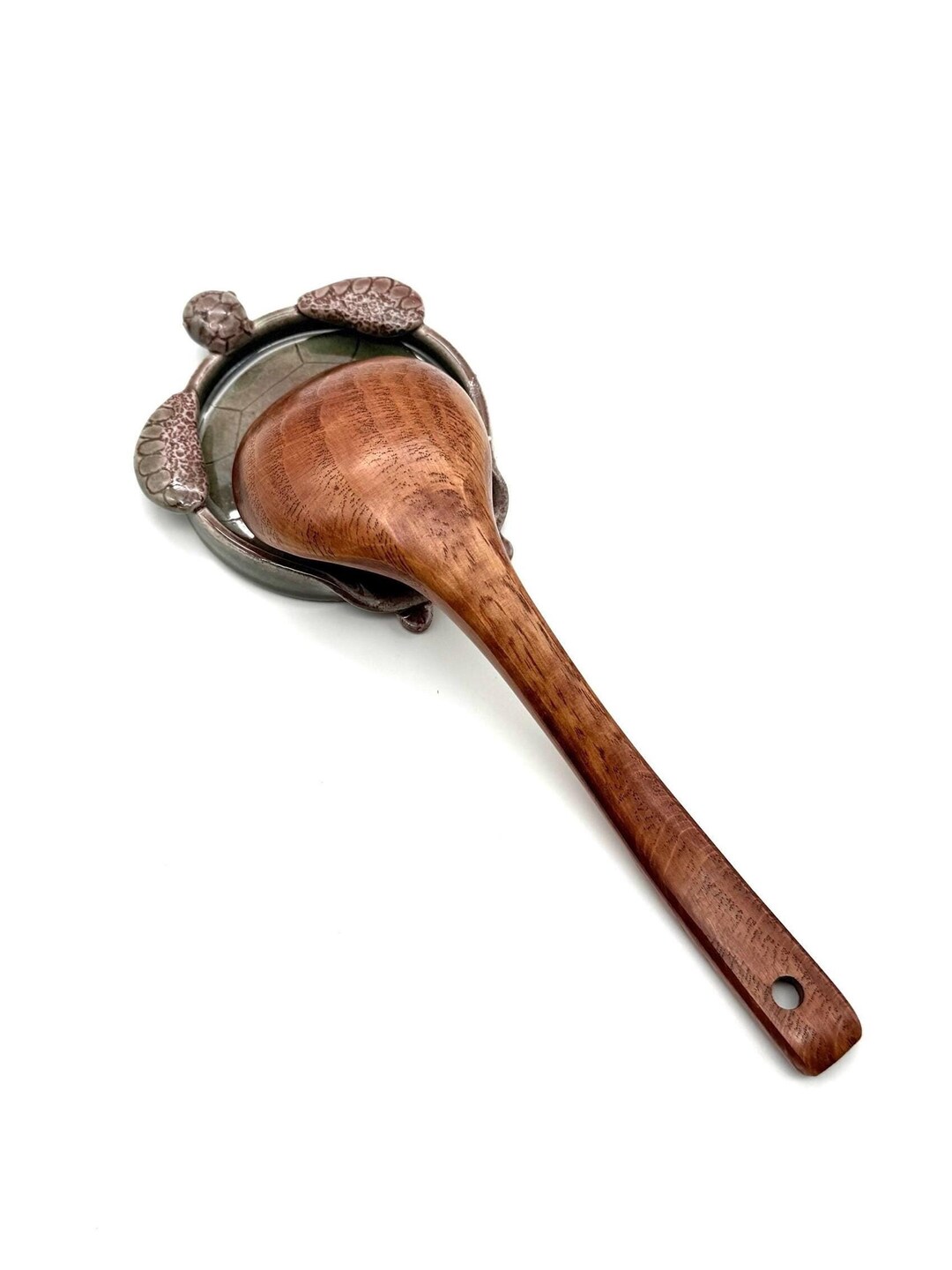 The Original Handcrafted Turtle Spoon Rest With a Large Wooden Serving ...