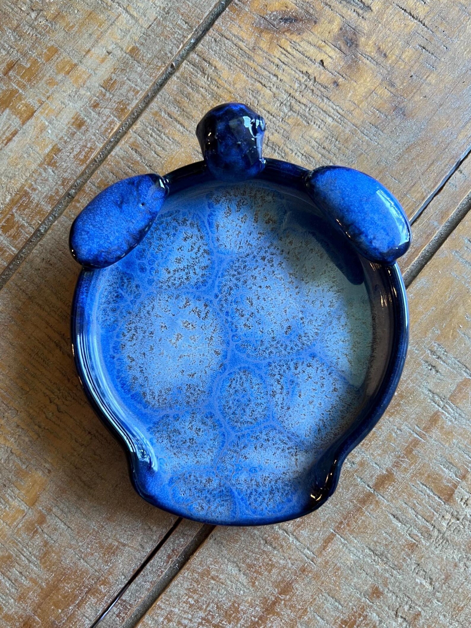 Handmade Turtle Spoon Rest With Unique Blue Green Shell Pattern Glaze ...