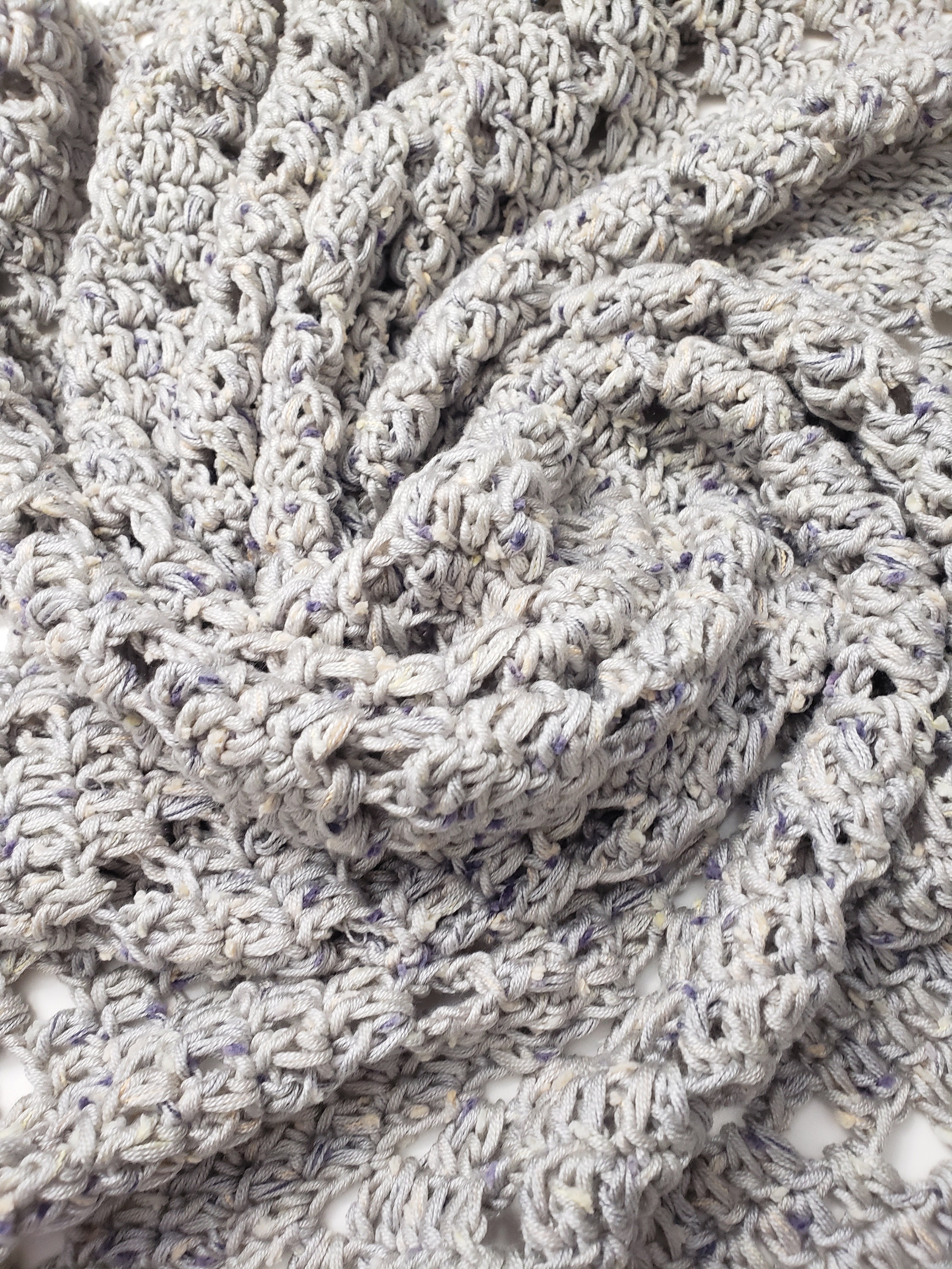 Grey Every Which Way Filet Crochet Blanket - Etsy