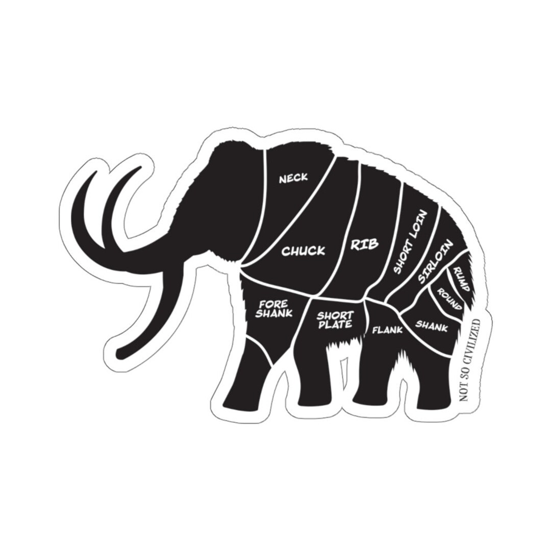 Mammoth Meat Cuts Sticker - Etsy