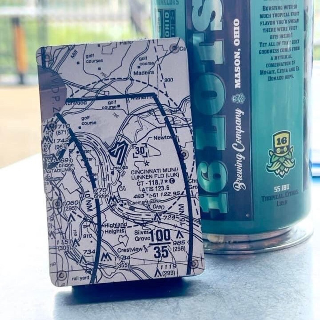 VFR Chart Aviation, Pilot, Airlines, Custom RFID Aluminum Wallet ...