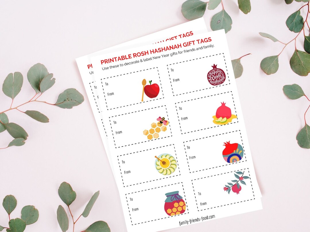 Rosh Hashanah Gift Tags. Instant Download, 16 Designs. Printable Gift ...