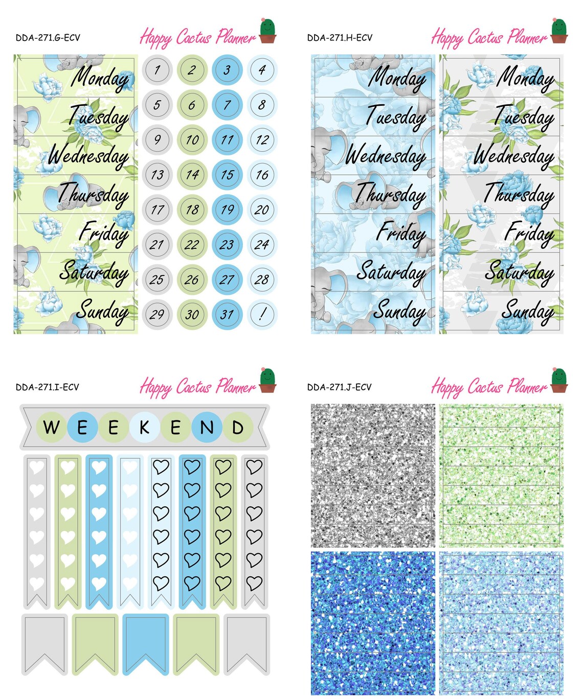 Baby Elephant Planner Stickers - Etsy