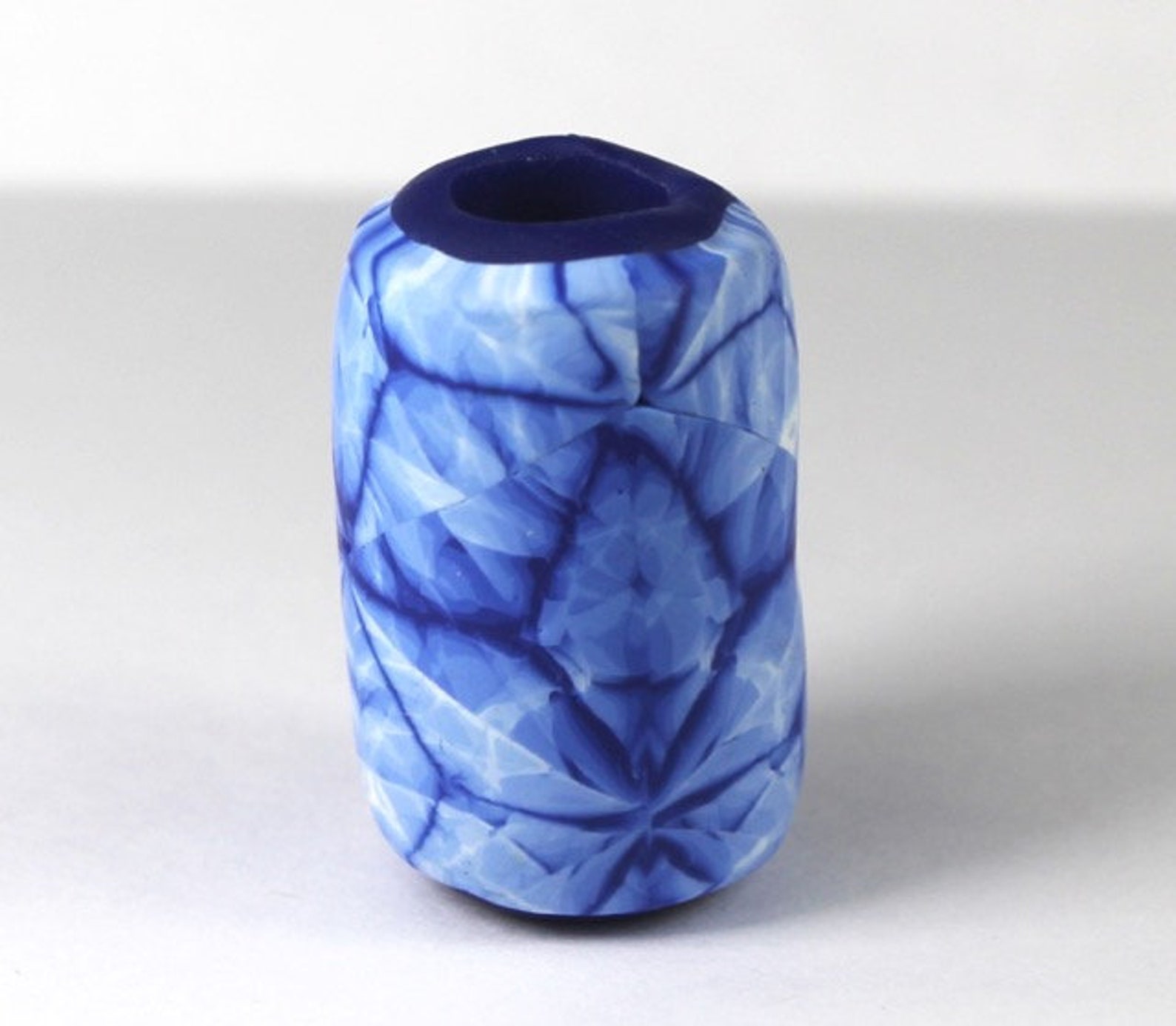 Indigo Shibori Polymer Clay Dread Bead - Etsy