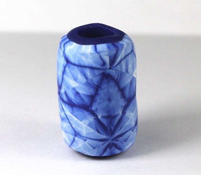 Indigo Shibori Polymer Clay Dread Bead - Etsy