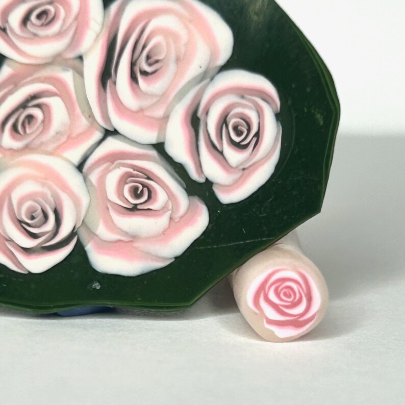 Polymer Clay Light Pink Rose Murrini Style Cane - Etsy