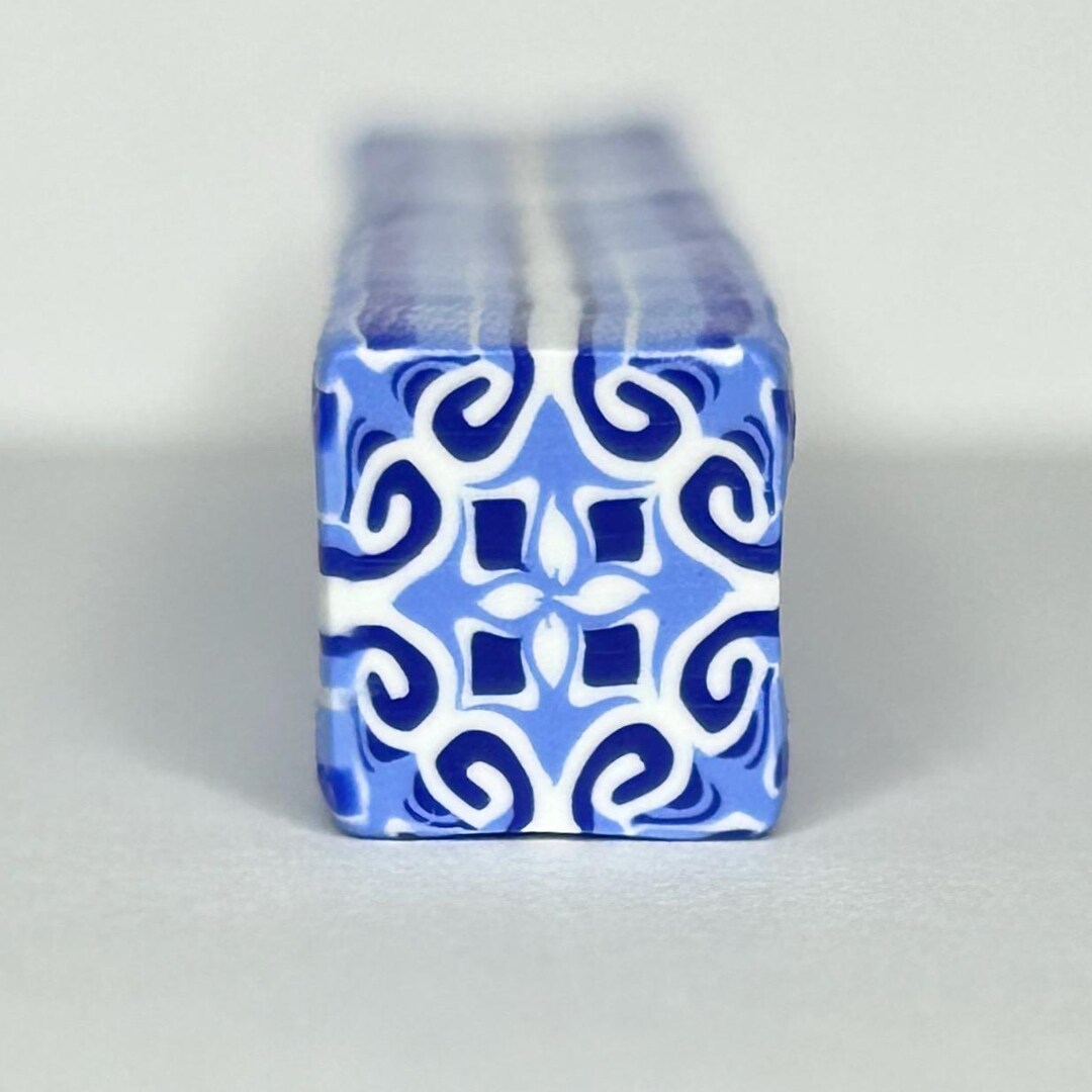 Small Unbaked Polymer Clay Blue Tile Cane - Etsy