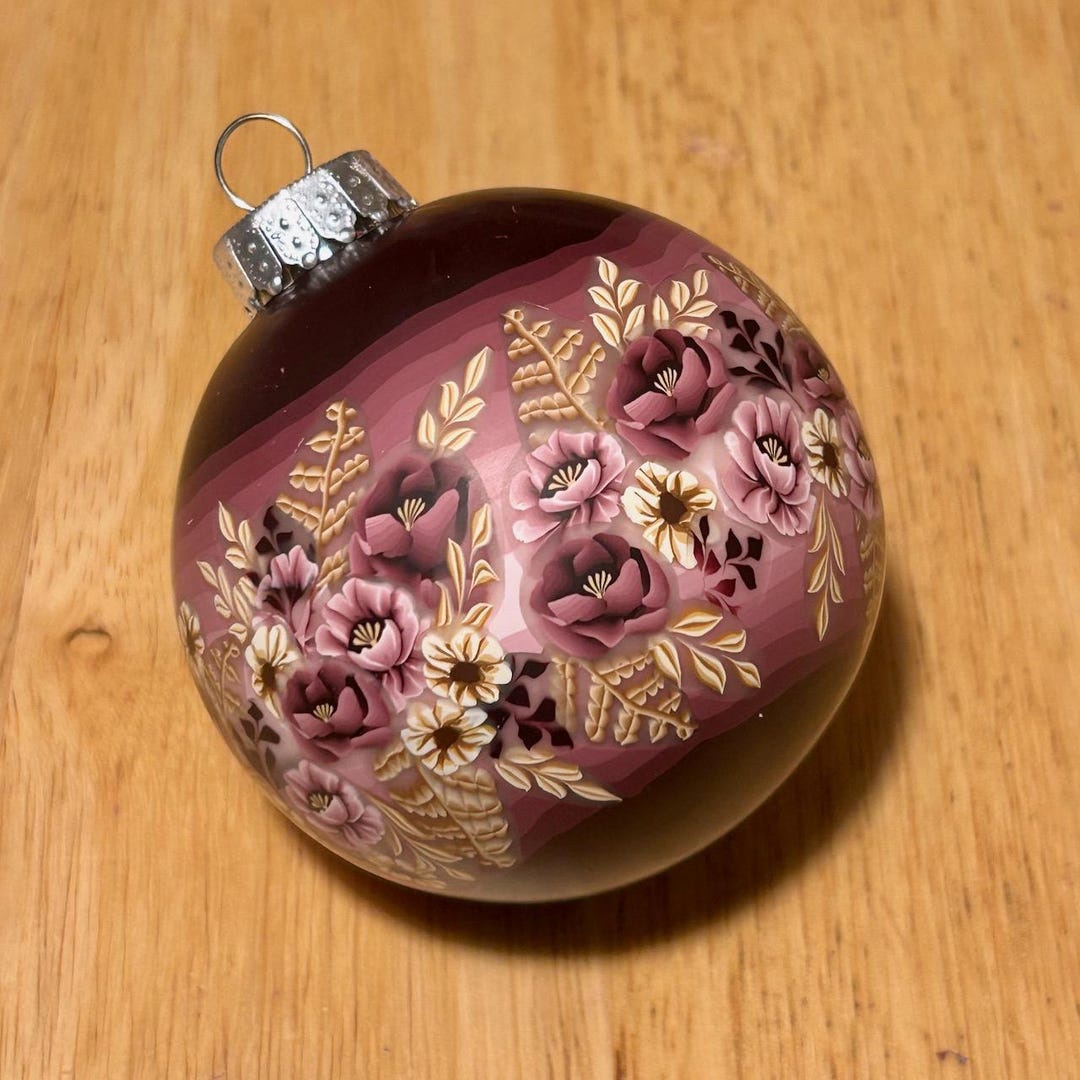 Polymer Clay Collectible Artisan Christmas Ball Ornament - Etsy