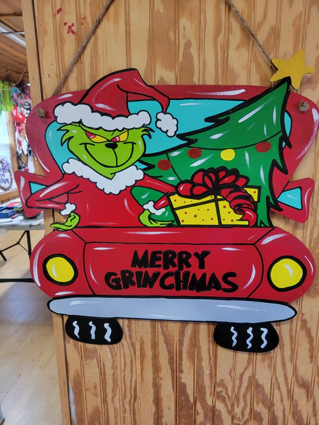 Grinch Christmas Truck 22" - Etsy