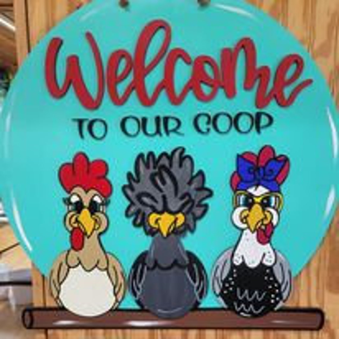 Welcome to Our Coop Chickens Door Hanger - Etsy