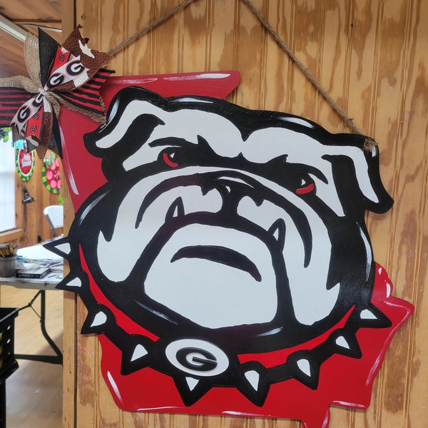 Bulldog Door Hanger - Etsy