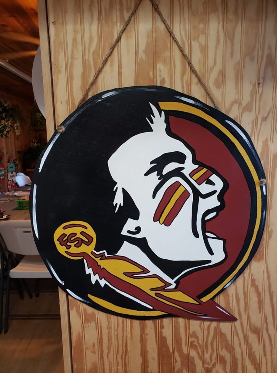 Florida State Seminoles Indian Head Door Hanger - Etsy