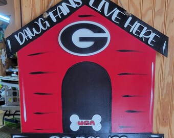 Georgia Bulldog Door Hanger Ga Sign Georgia Bulldogs Porch Decor ...