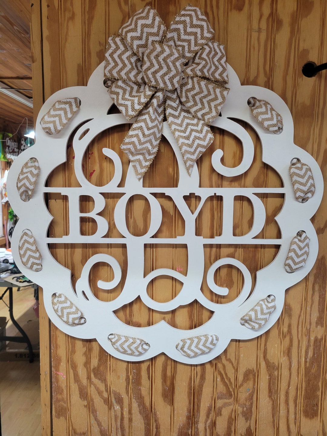 Scallop Split Initial/name Monogram - Etsy