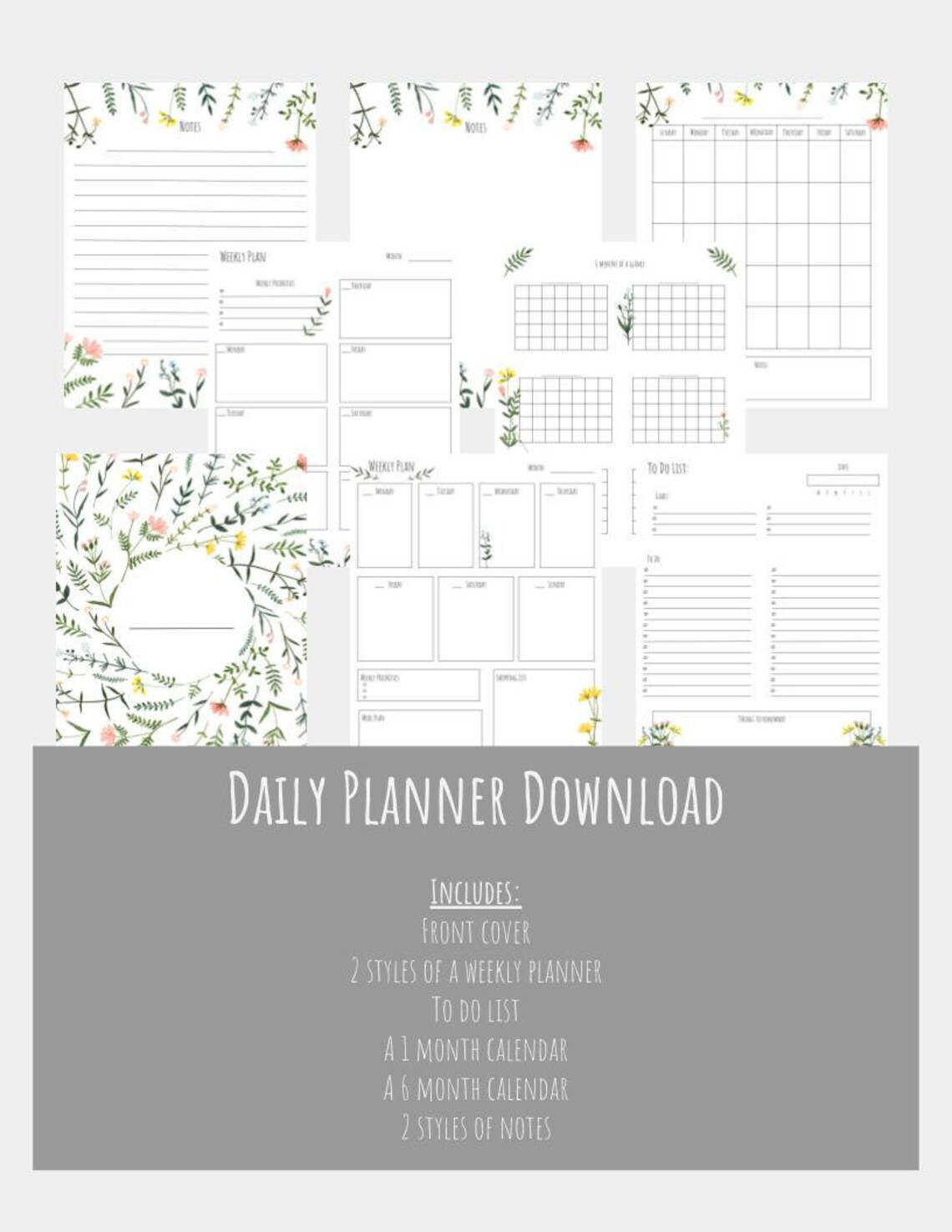 White Daily Planner Printables - Etsy