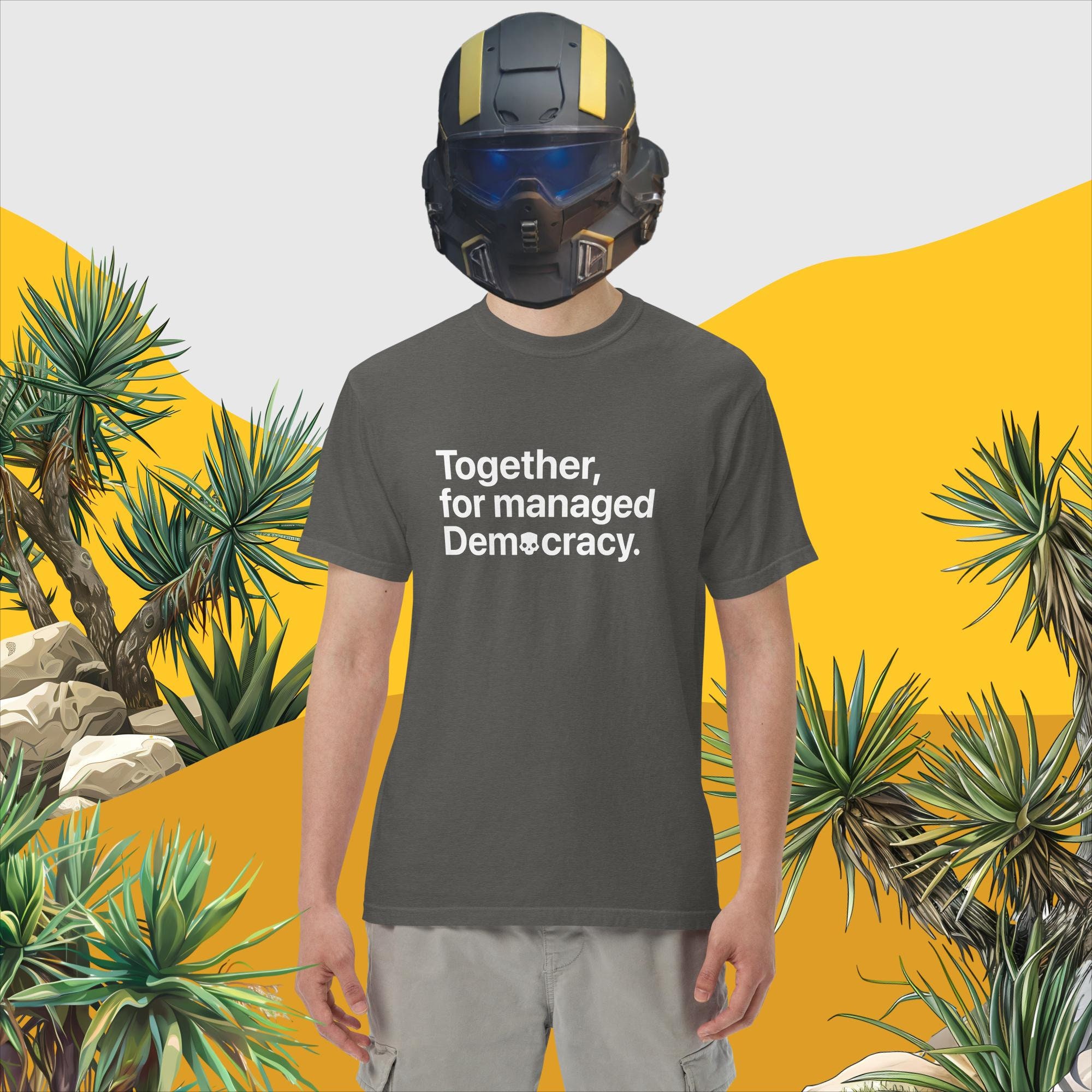 Managed Democracy Helldivers Tshirt Slogan Propaganda - Etsy