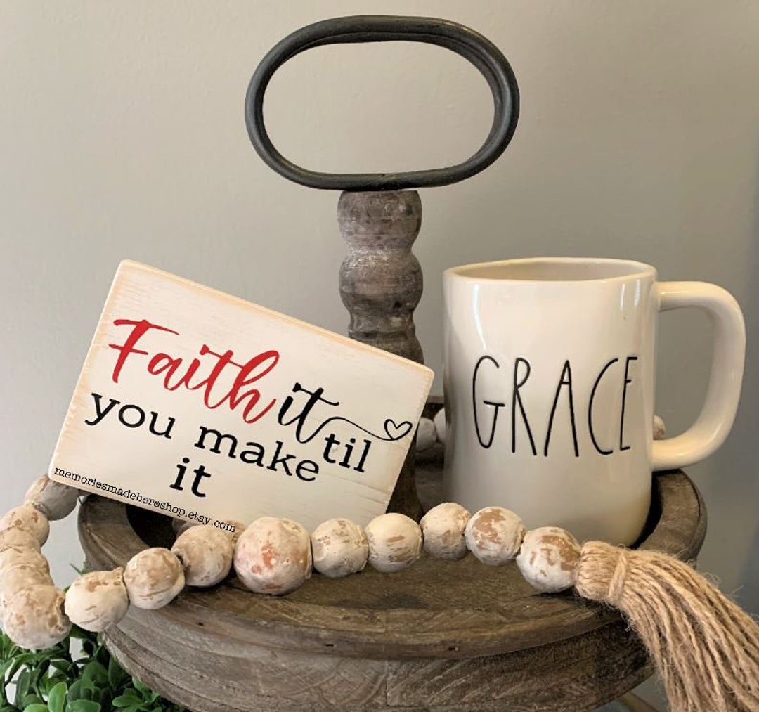 Religious Wood Sign, Faith Sign, Farmhouse Wood Sign, Mini Wood Sign ...