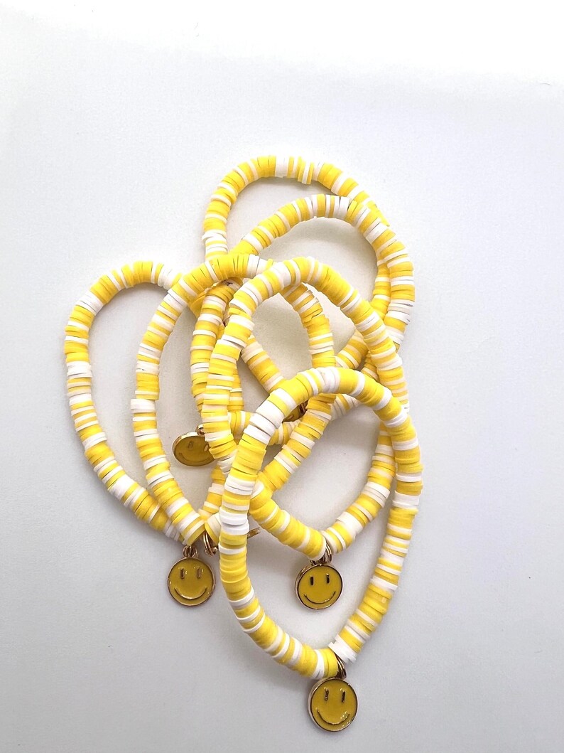 Yellow Clay Bead Smiley Faces - Etsy