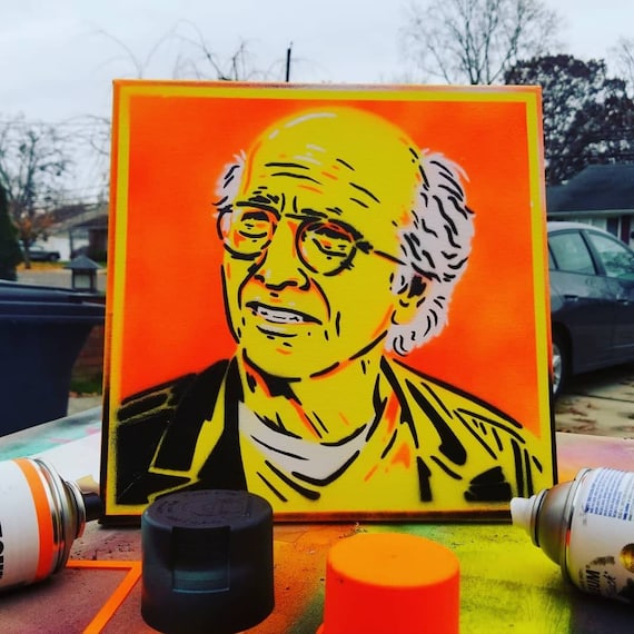 Larry David Original Spray Paint Stencil Portrait | Etsy