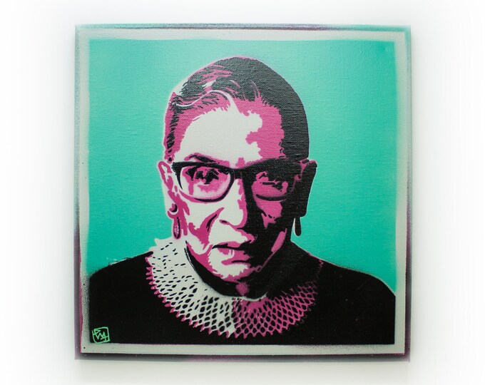 Ruth Bader Ginsburg Spray Paint Wall Art Original Stencil Painting on ...