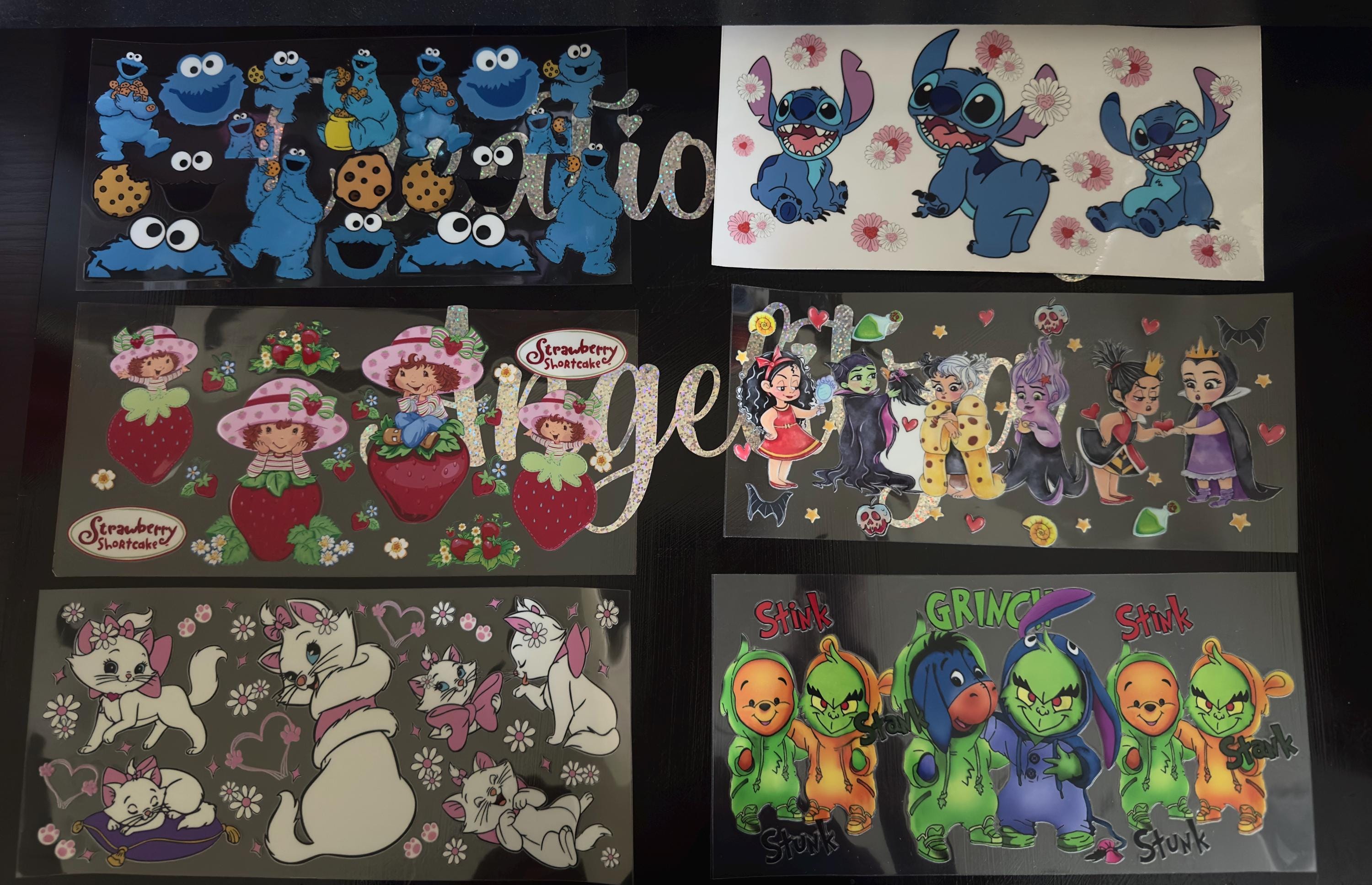 Character Cup Wraps - Popular Characters UV DTF Wrap - 16oz Uv Dtf Cup ...