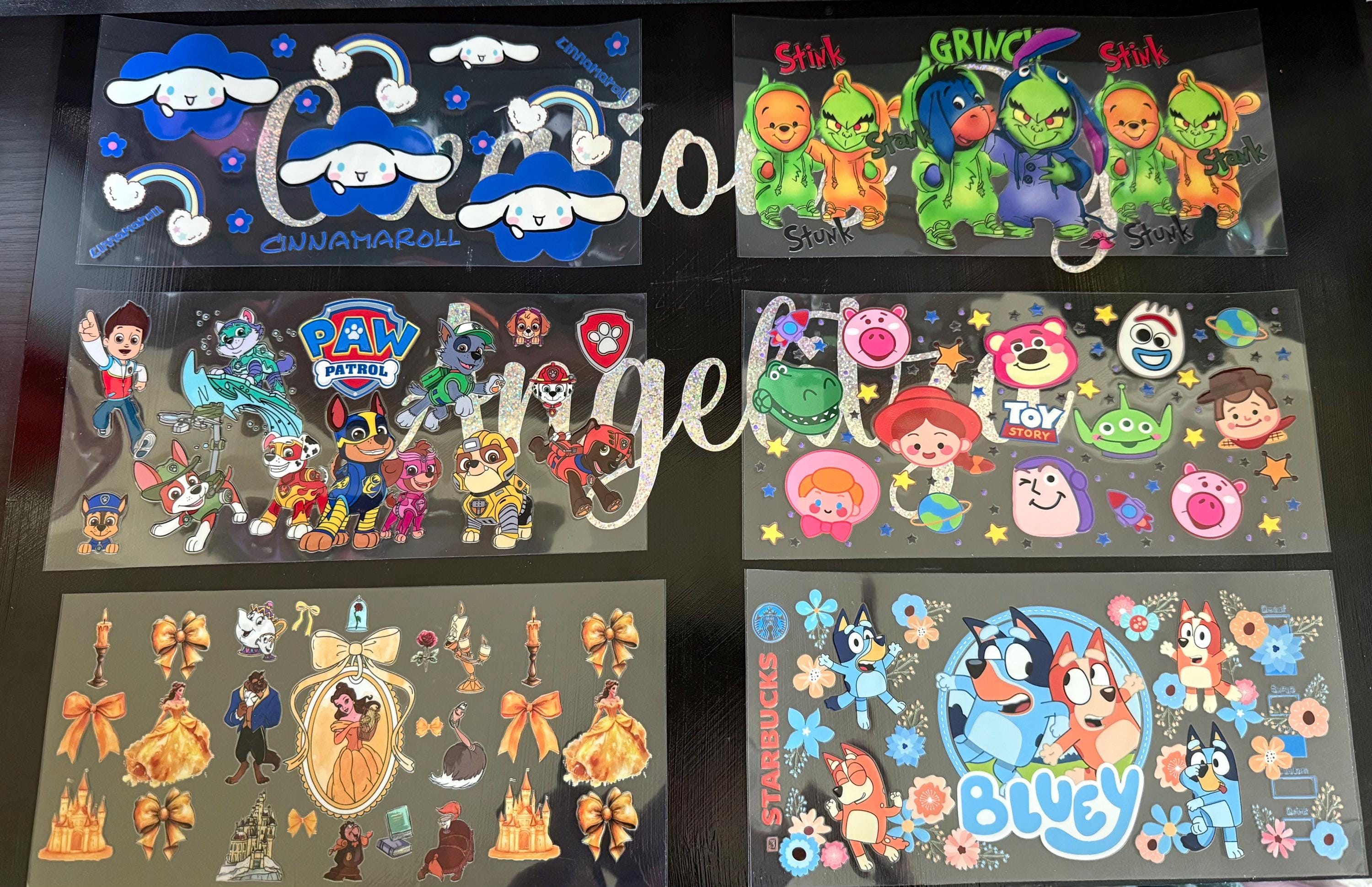 Character Cup Wraps - Popular Characters UV DTF Wrap - 16oz Uv Dtf Cup ...