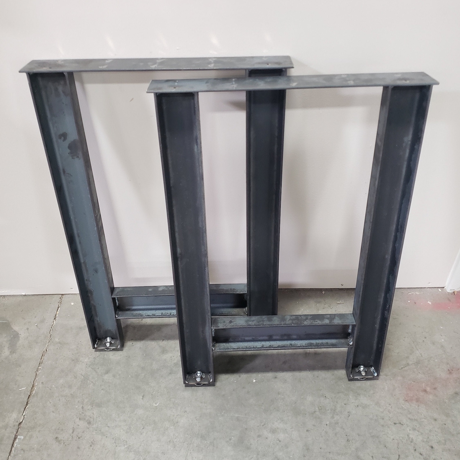 Steel Metal Table Legs pair Farmhouse Rustic Raw Steel - Etsy