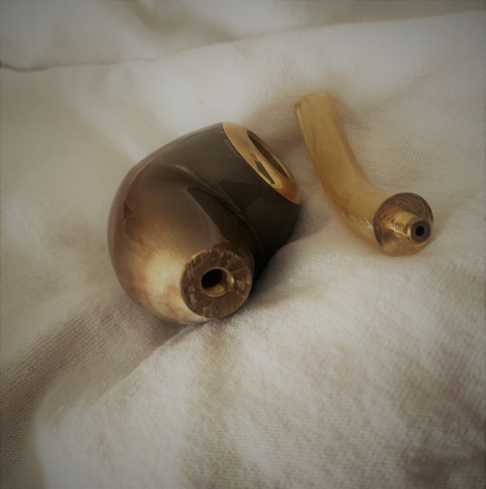 Nature Buffalo Horn Tobacco Pipe With Stand & Copper Bowl | Etsy