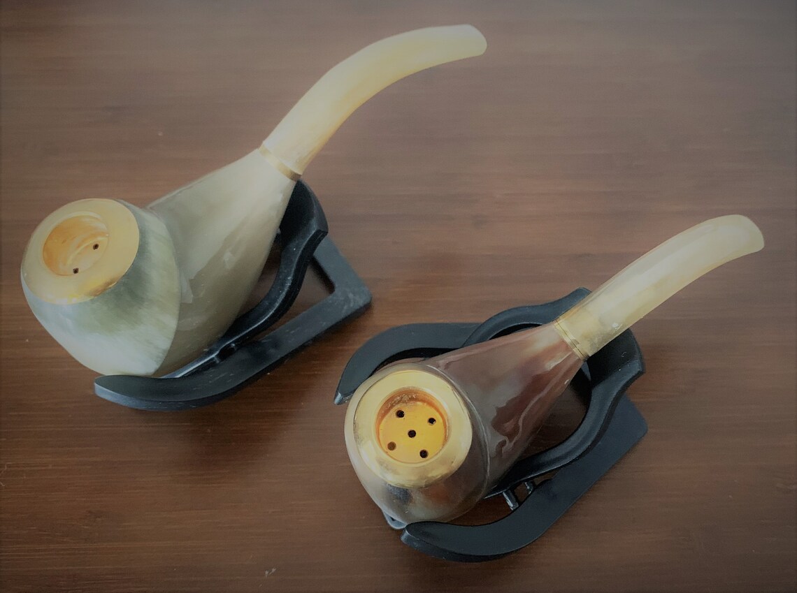 Nature Buffalo Horn Tobacco Pipe With Stand & Copper Bowl | Etsy