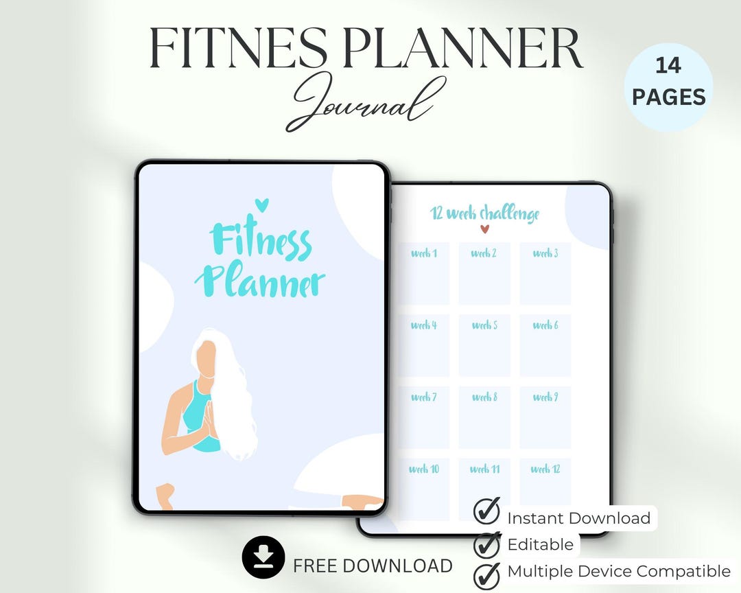Modern Fitness Planner || Fitness Planner PDF || Editable Fitness ...