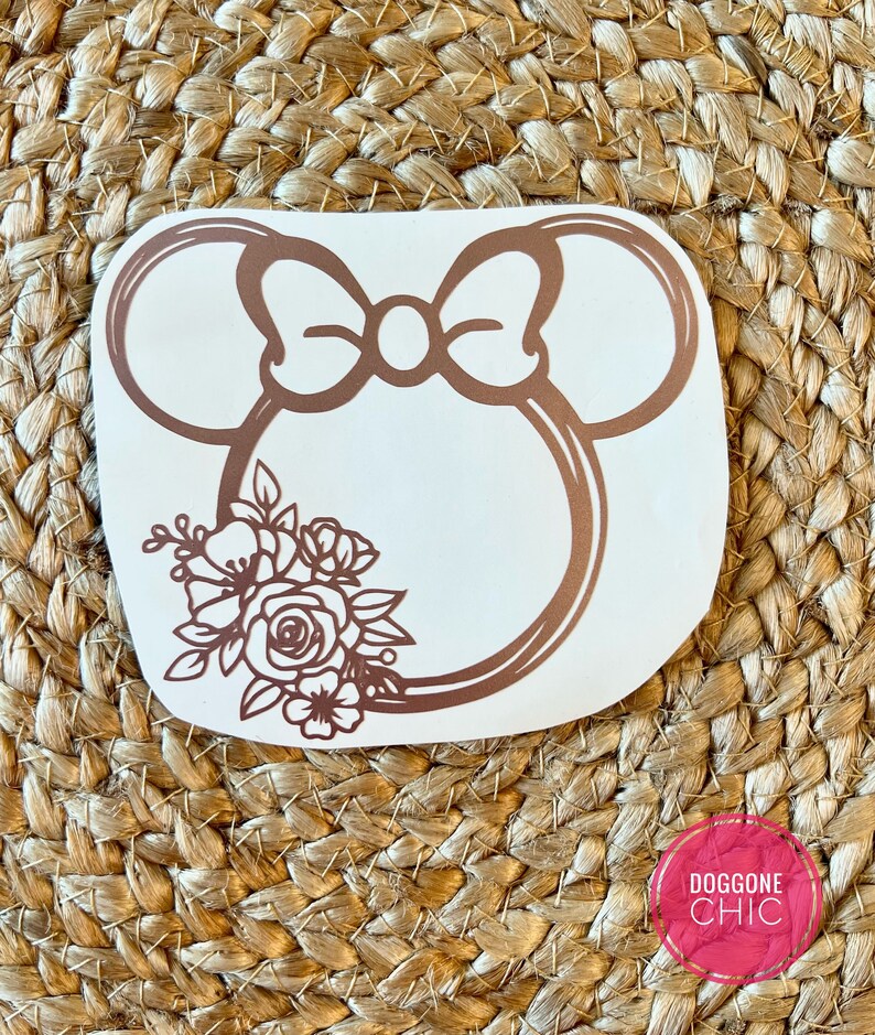 Minnie Mouse Floral Decal Disney Decal Minnie Head Car - Etsy