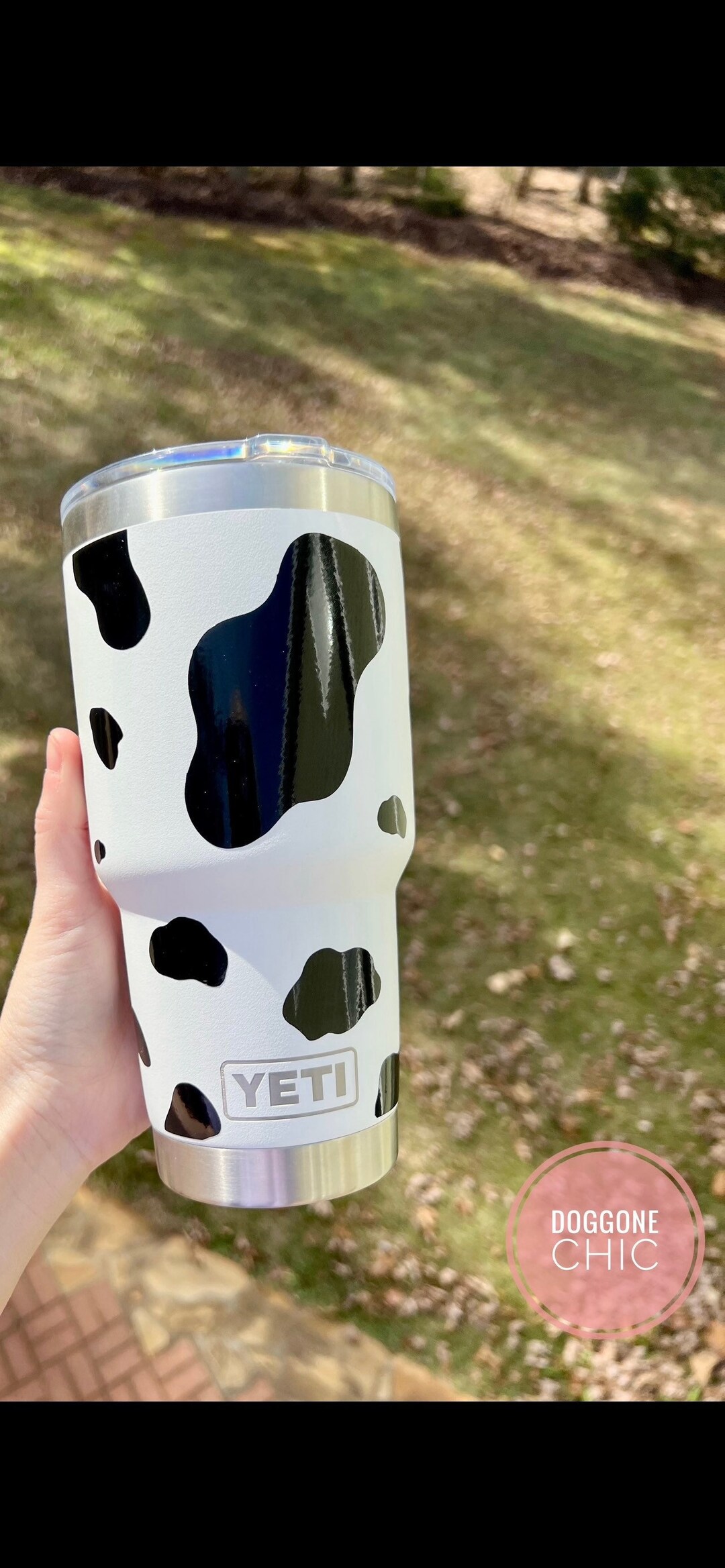 Cow Print Yeti Tumbler / Yeti Tumbler / Cowhide / Cow Spots / Glitter ...