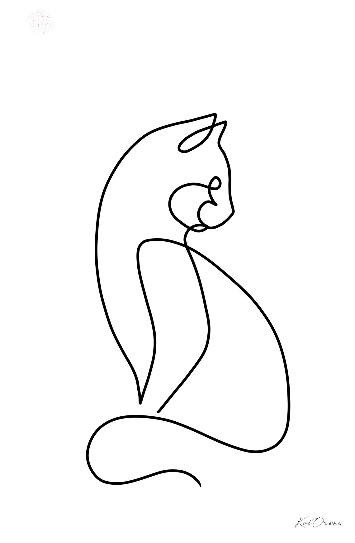 Set of Three Minimalist Cat Line Art - Etsy