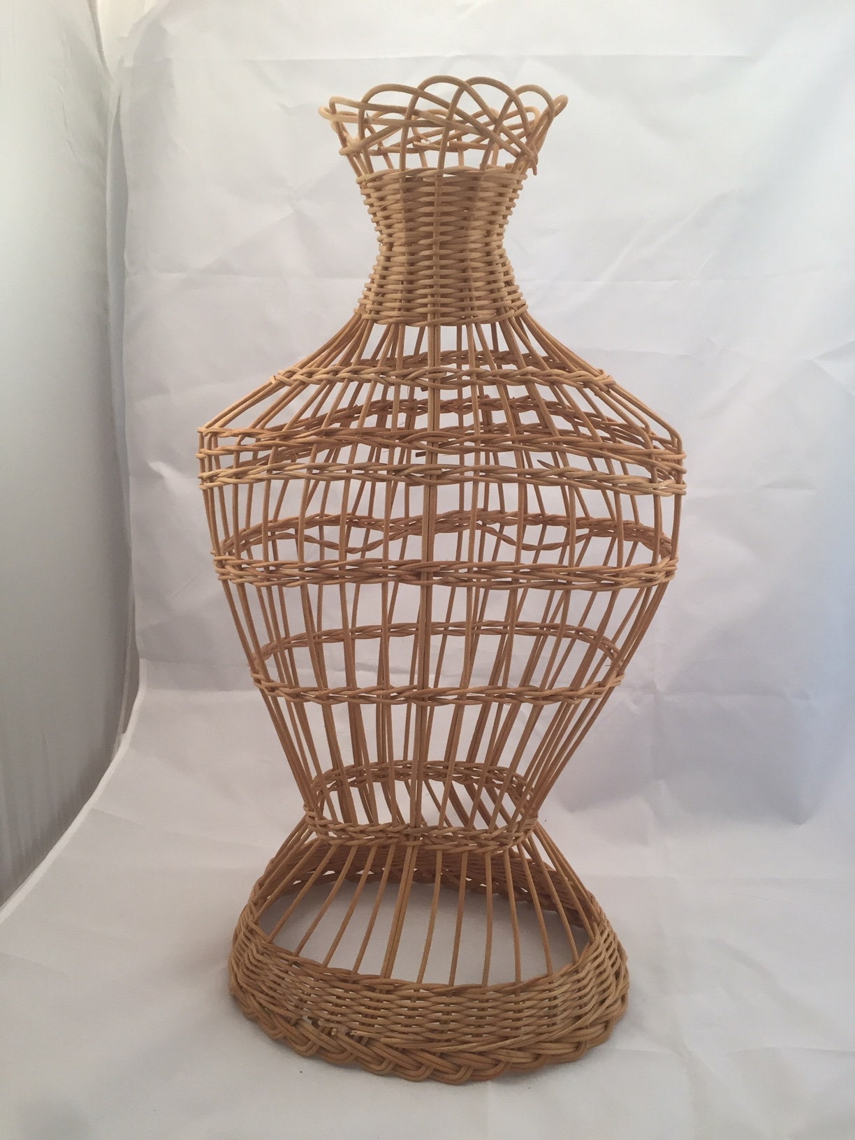 Vintage Handmade Torso Wicker Rattan Mannequin Model Table Display Form ...