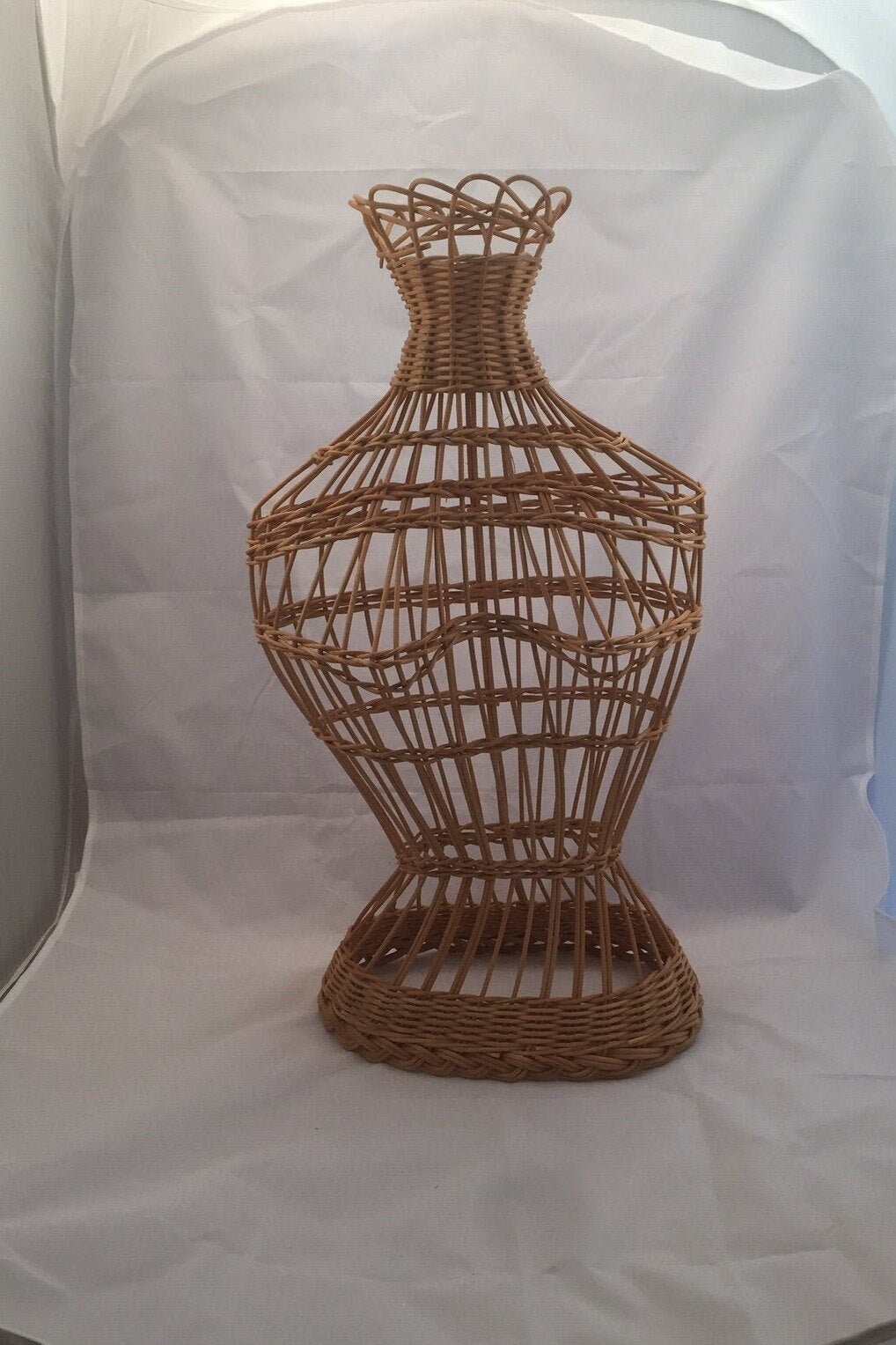 Vintage Handmade Torso Wicker Rattan Mannequin Model Table Display Form ...